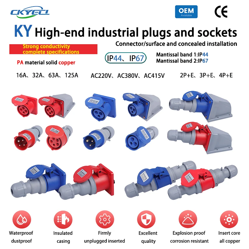Industrial Waterproof Plug Socket Connectors - Reliable Power
