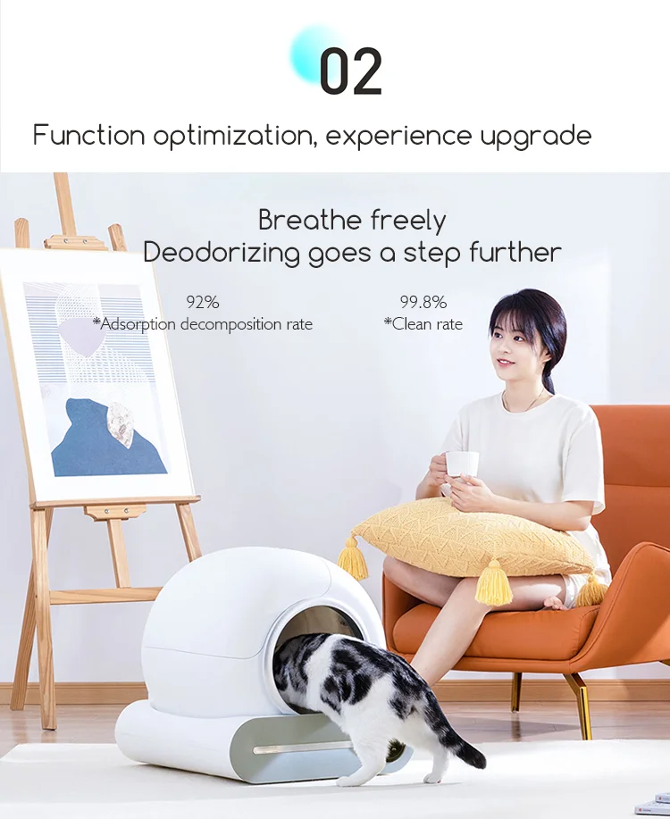 Large Space Comfortable Self Cleaning Automatic Cat Smart Litter Box ...