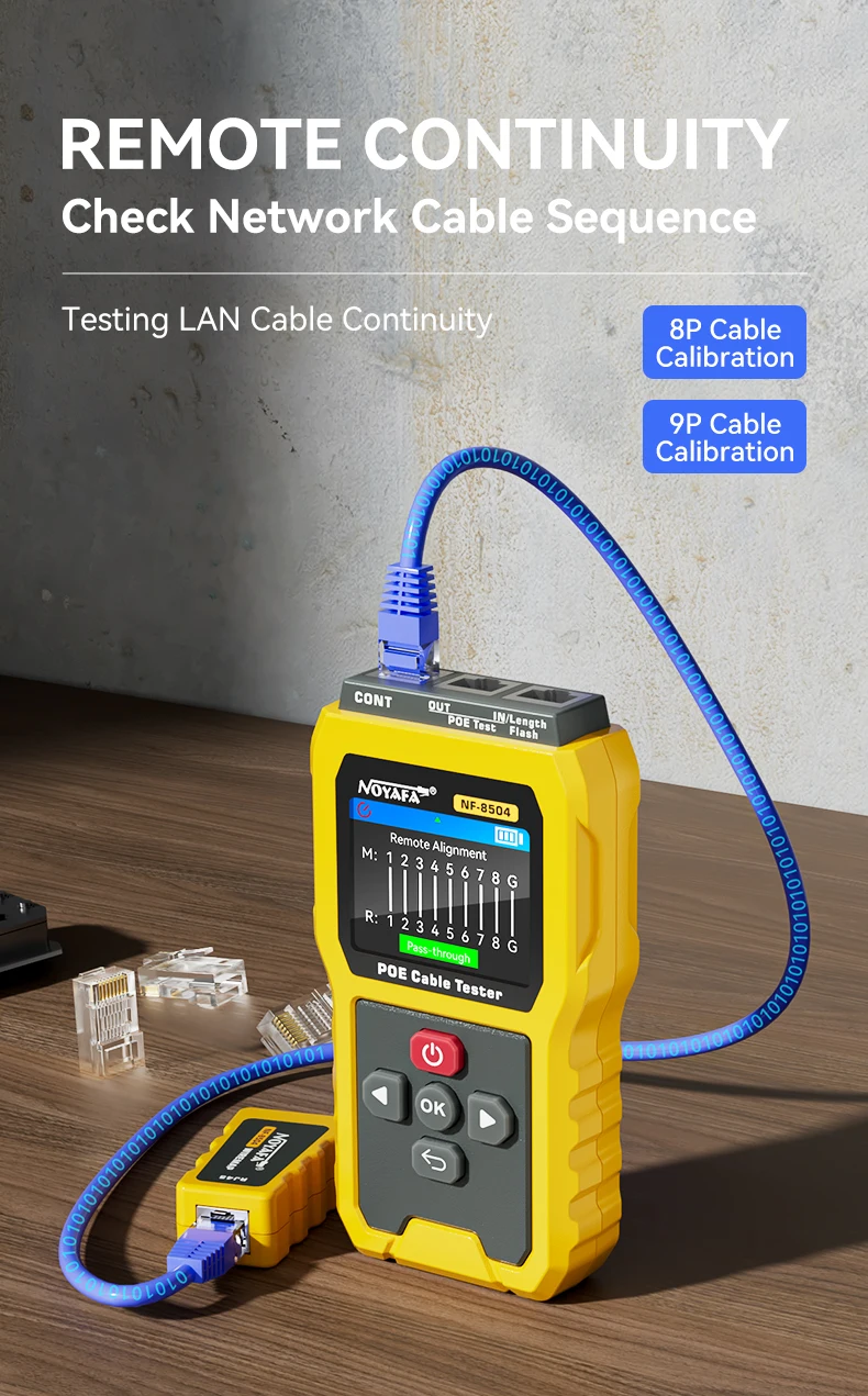 NOYAFA Network RJ45 CAT5 CAT6 Cable Tester - IEEE802.3 Af/at/bt
