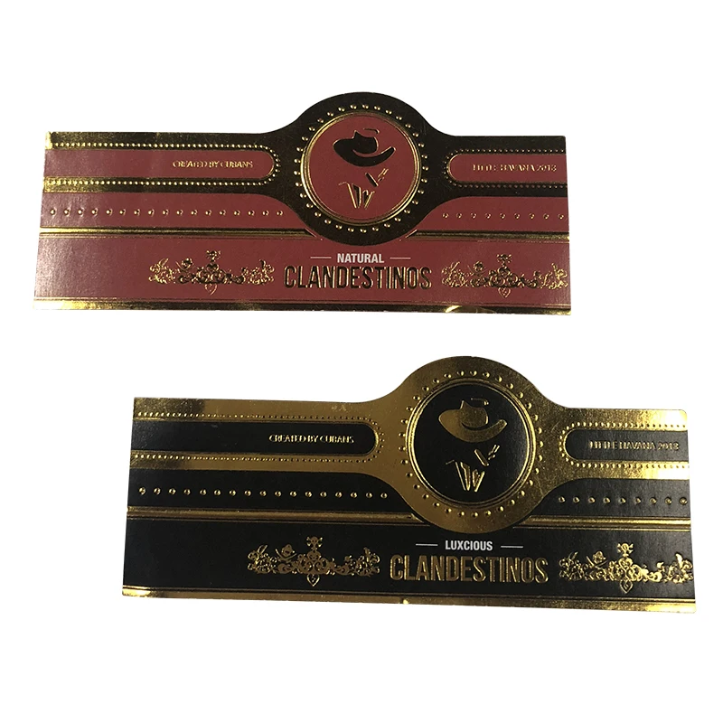 Custom Printed Luxury Cigar Label Bands with Gold Foil