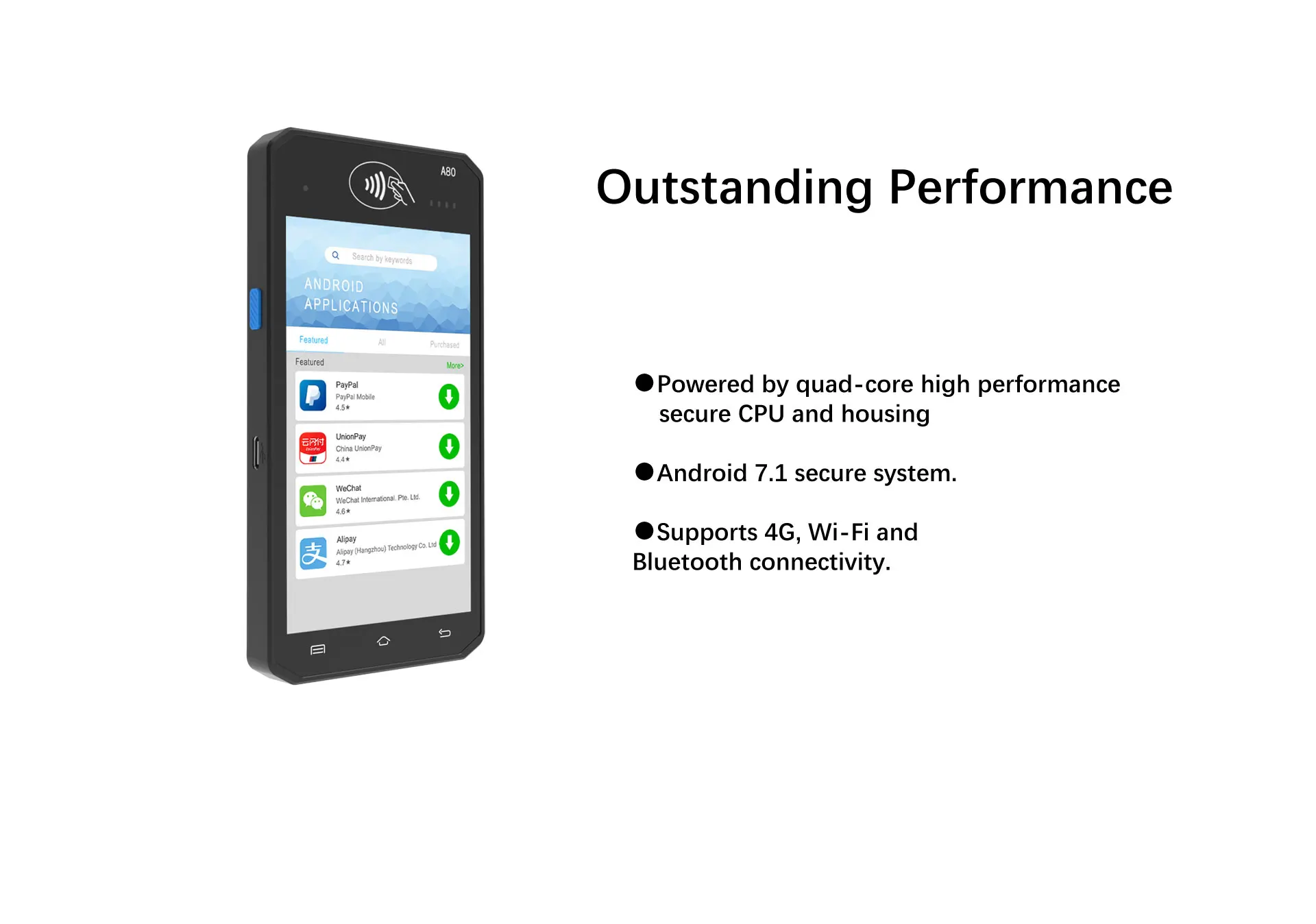 Aisino A80 Android Banking Card Payment Pos Mini Mobile Handheld Terminal Nfc And Chip & Pin ...