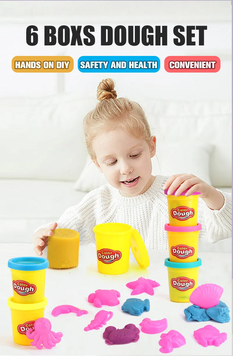 Leemook Kids Play Dough Toys Educational Diy Colourful Clay Playdough ...