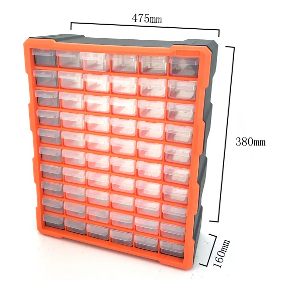 Wall Mount Plastic 60 Drawers Box Parts Cabinet Hardware Tools ...