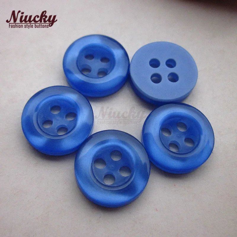 Wholesale Quality 11mm 14 Colors Round Edge 4 Holes Pearlescent Resin ...
