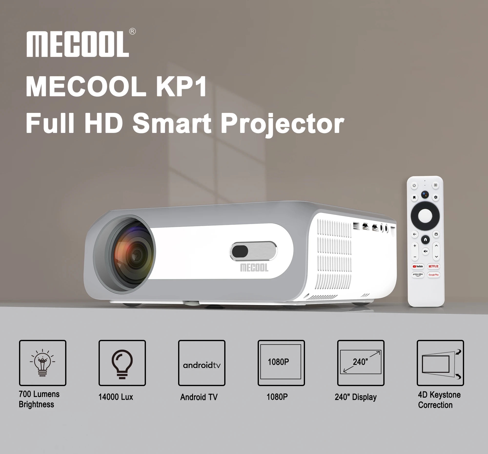 Smart 1080p Portable Lcd 4k Projector Home Theater Projector Mecool ...