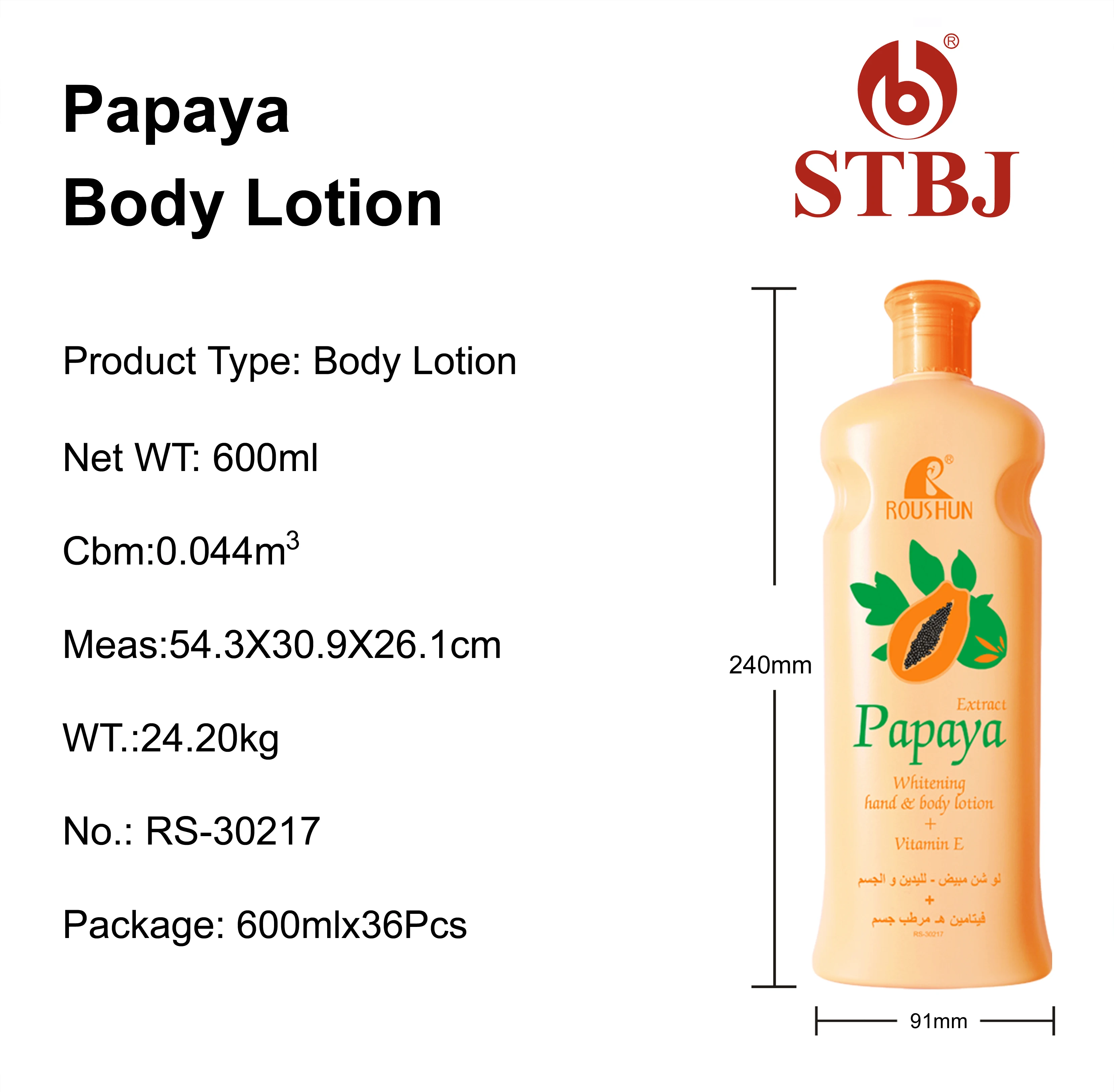 Alibaba.com: ROUSHUN Papaya Body Lotion 600ml, Private Label, OEM ...