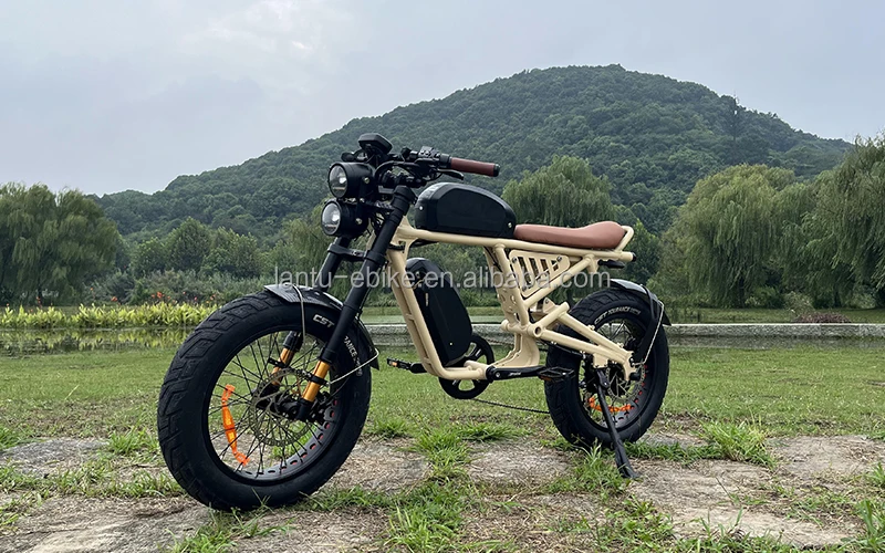 Best Vintage 1200w Moped Style Full Suspension Ebike Fat Tire Dual ...