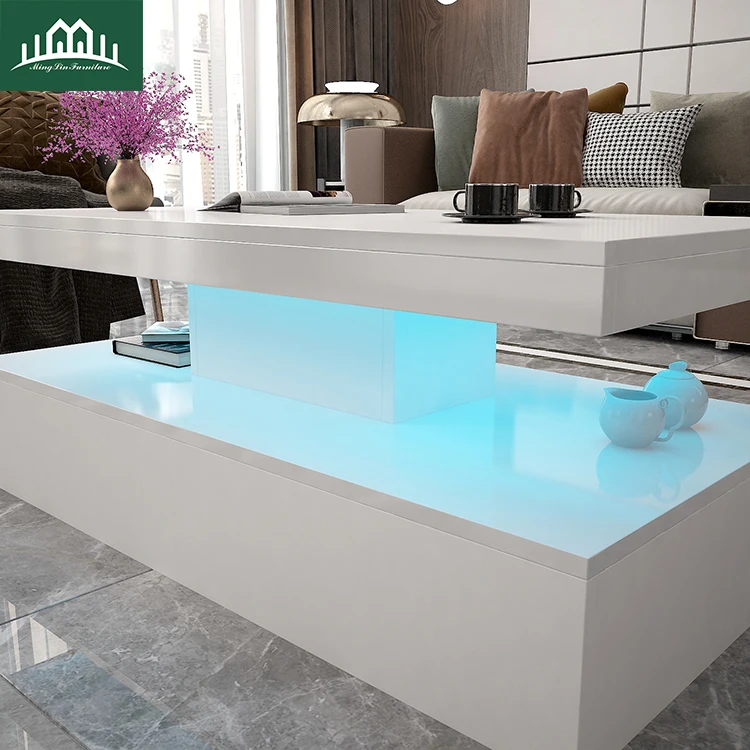 Led Coffee Table Modern Glass Living Room Coffee Table - Buy Led Coffee ...