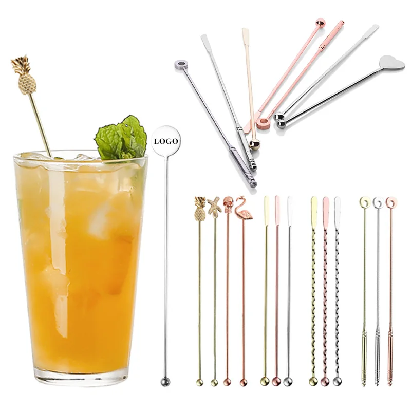 Stainless Steel Custom Swizzle Stick Coffee Beverage Stirring Stick ...