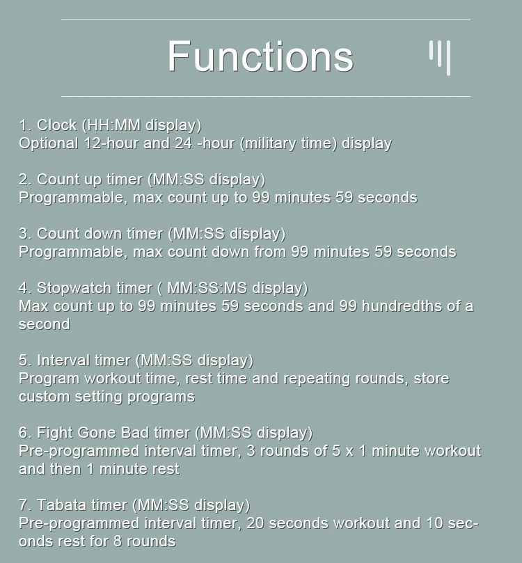 CHEETIE CP027 - Programmable 6 Inch Digital Timer for Gym