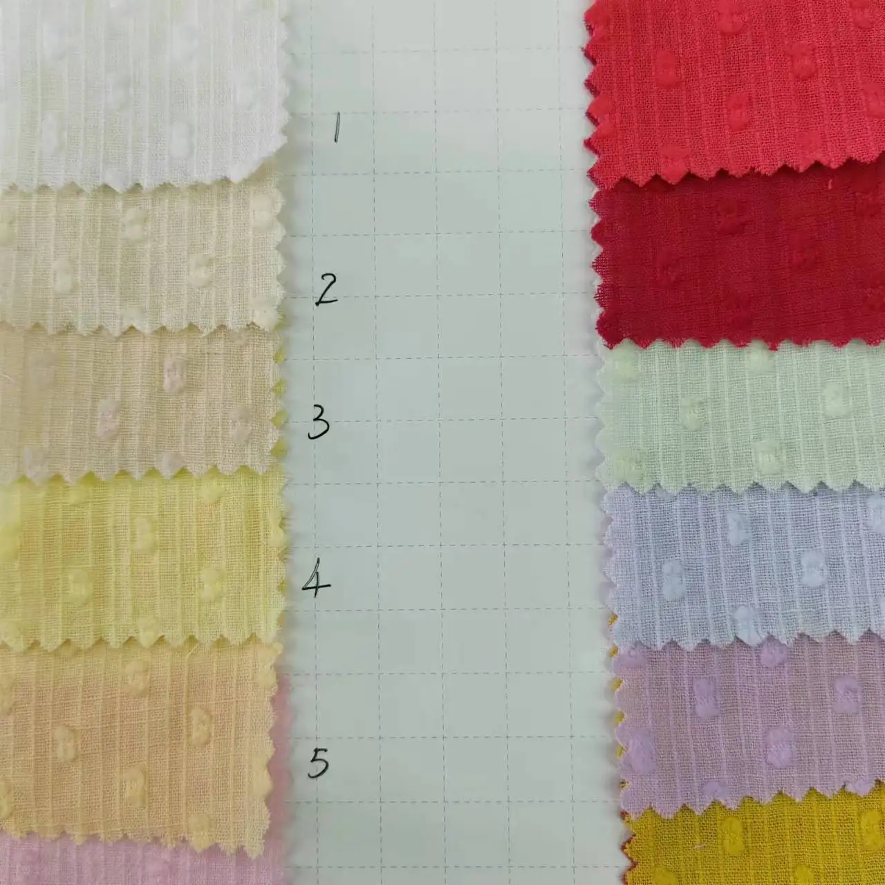 100% Cotton Jacquard Clipped Spot Fabric for Girls Dots Dress Blouse ...