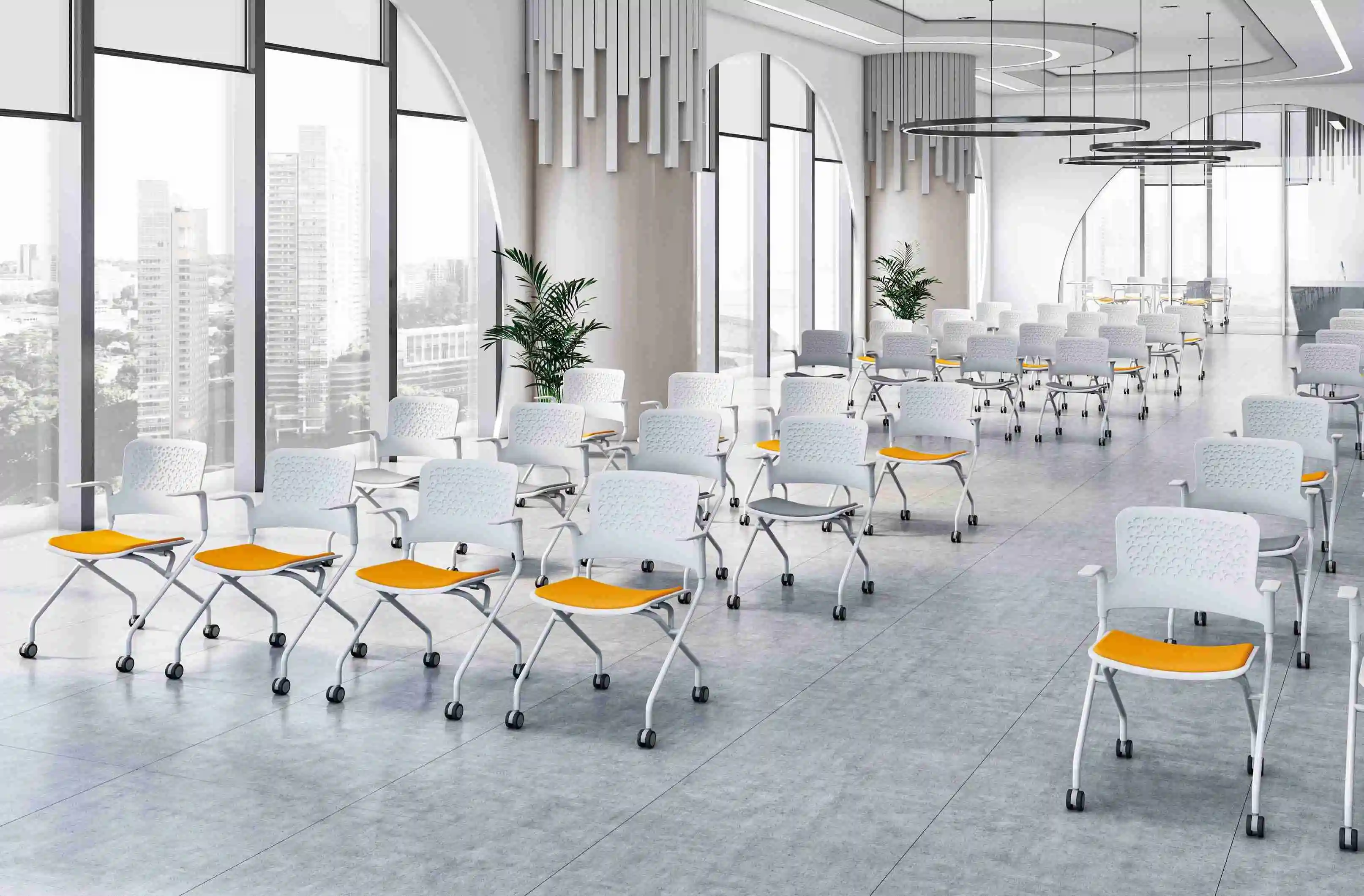 Ergonomic Training Chairs with Swivel Casters & Foldable Design