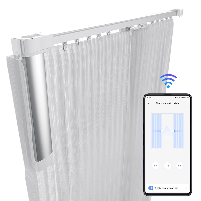 Tuya Wifi Electric Remote Control Vertical Curtain Blinds System ...