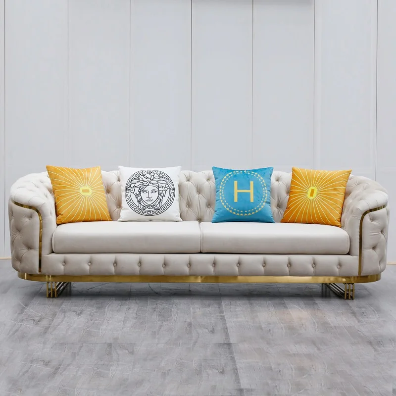 modern Home furniture Chesterfield sofas Design Royal Luxury Gold foot ...