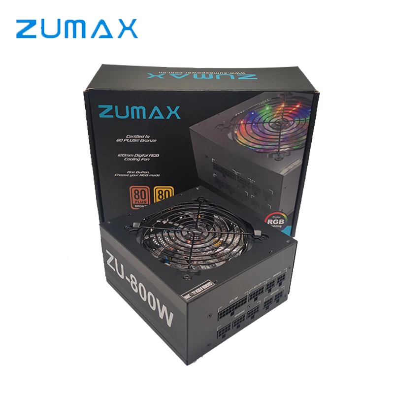Zumax 24pin Atx Gpu Psu Pc Power Supply Oem Server Gaming 800w Computer ...