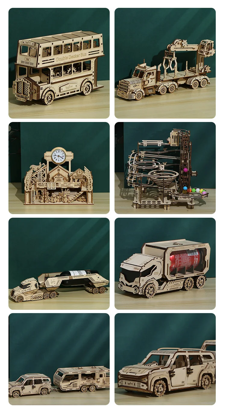 Customizable 3D Wood DIY Puzzle - Educational Fun for Kids