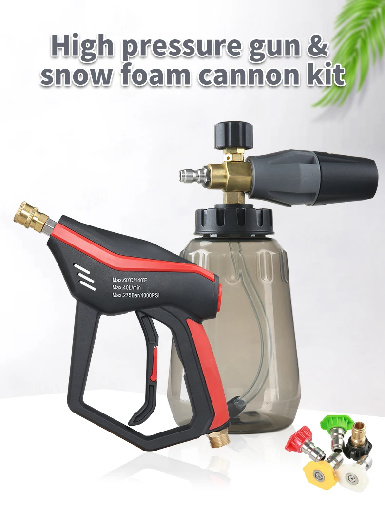 Sps 4000 Psi High Pressure Wash Snow Foam Cannon Gun Kit 5 Color ...