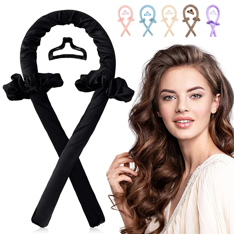 Silk Satin Heatless Curling Rod Lazy Curler Headband Make Hair Soft And ...