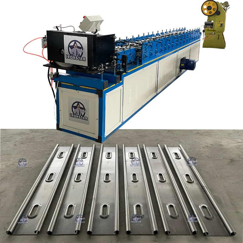 IRONSTAR Hole Punching Metal Shutter Door Roll Forming Machine in China