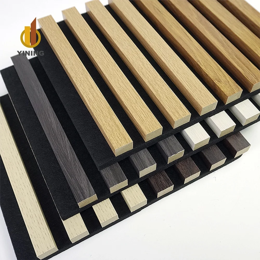 YINING Interior Wooden Slat Wall Panel Sound Absorption MDF Slat Board ...