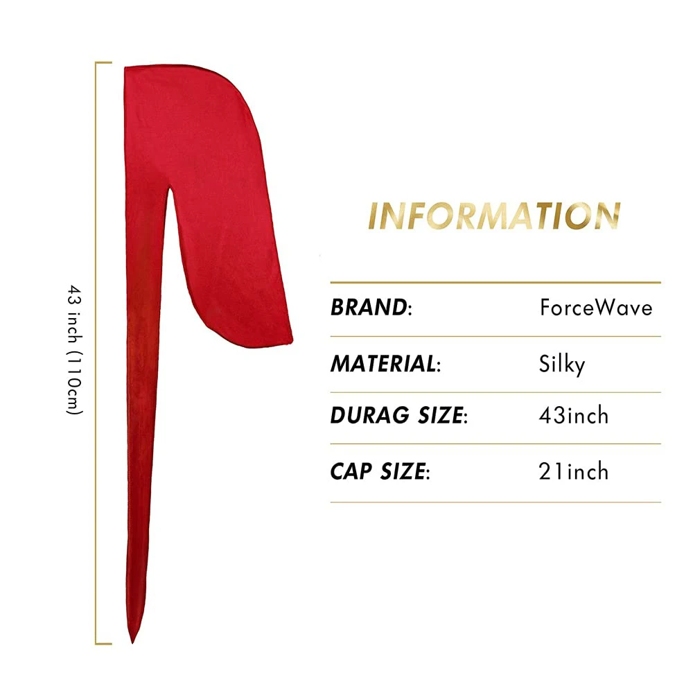 Customize Print Logo Silky Long Tailed Turban Running Fitness Durags ...