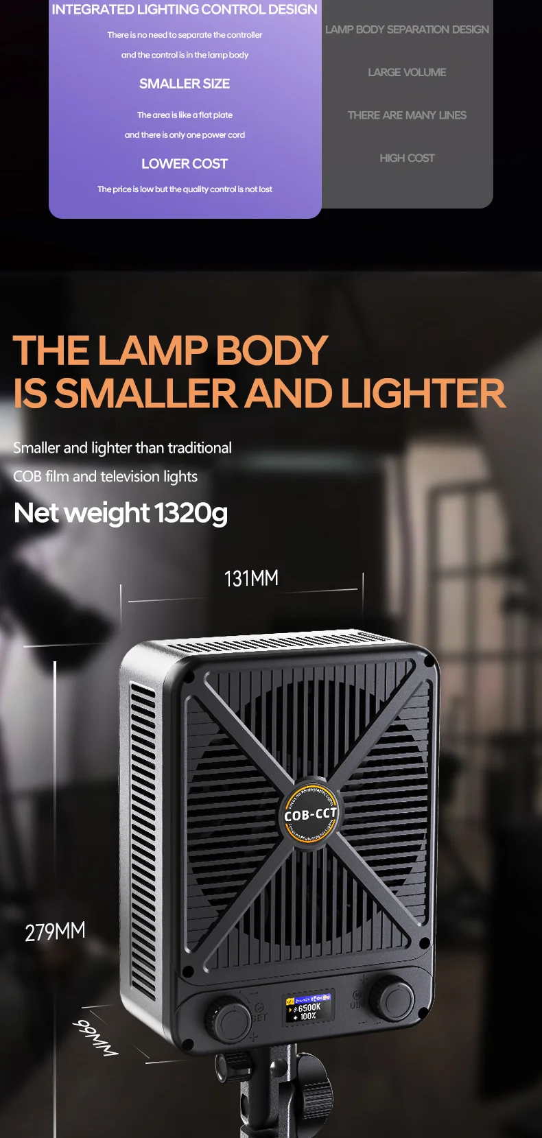 2700-6500k High Brightness LED Lights for Photography & Live Broadcast