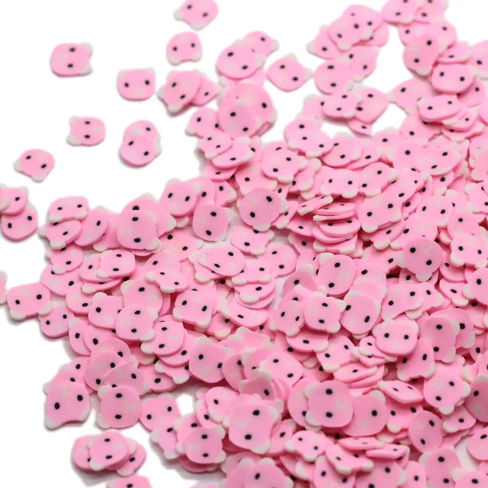 500g Pink Polymer Hot Clay Sprinkles Pig Animal Slice For Crafts Making ...