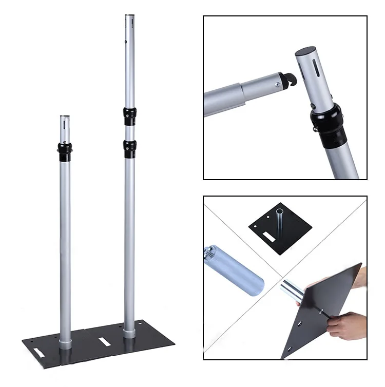 Wedding Background Stand Double Crossbar Adjustable Vertical Double ...