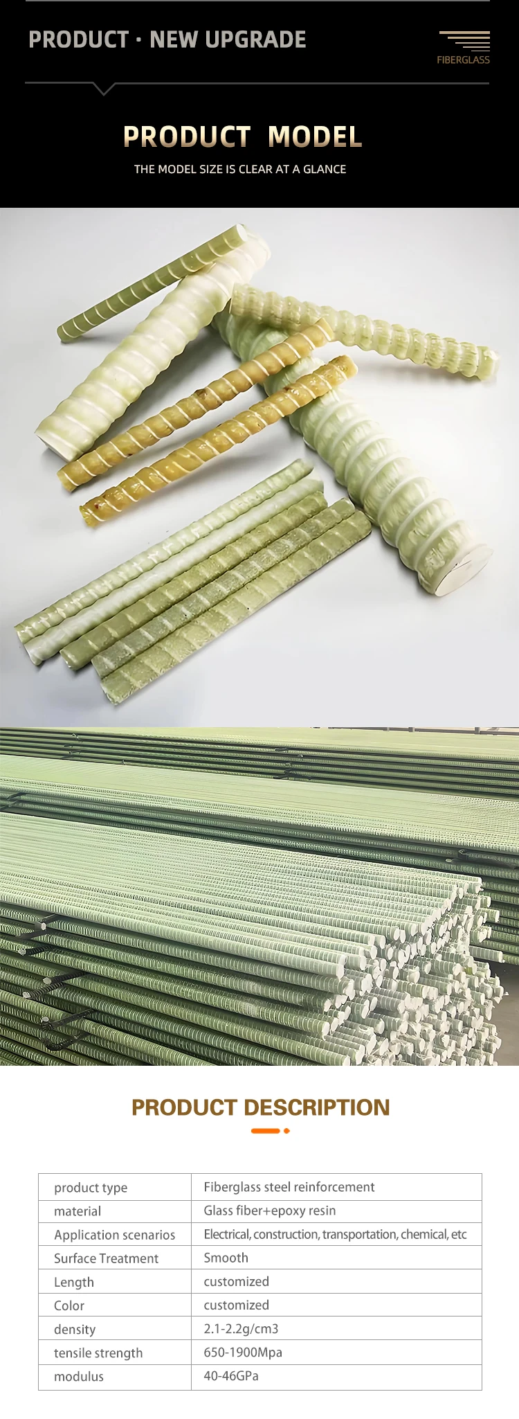 China Factory Price High Strength FRP Fiberglass Rebar Basalt ...