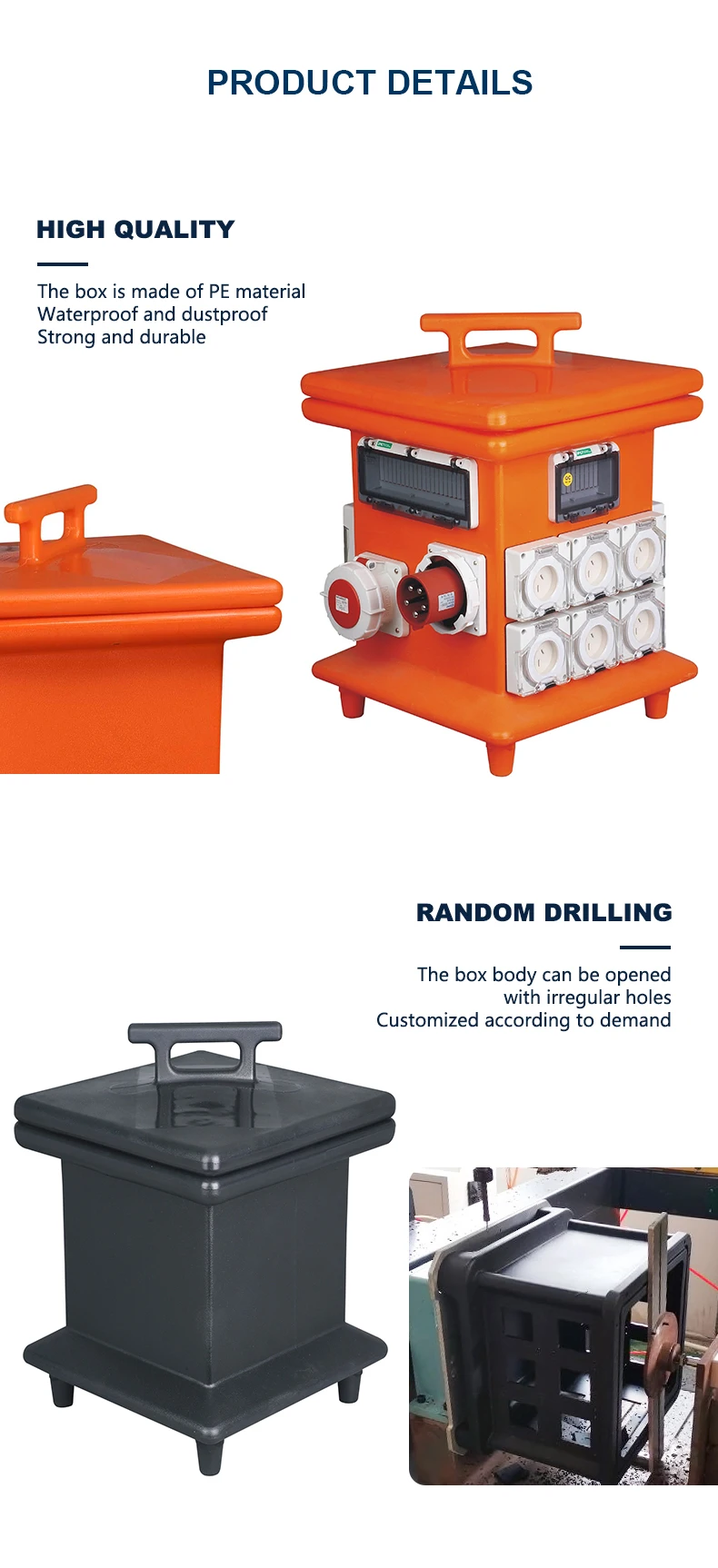 Metal Socket Power Box IP67 Portable 3 Phase Plastic Portable Stage ...