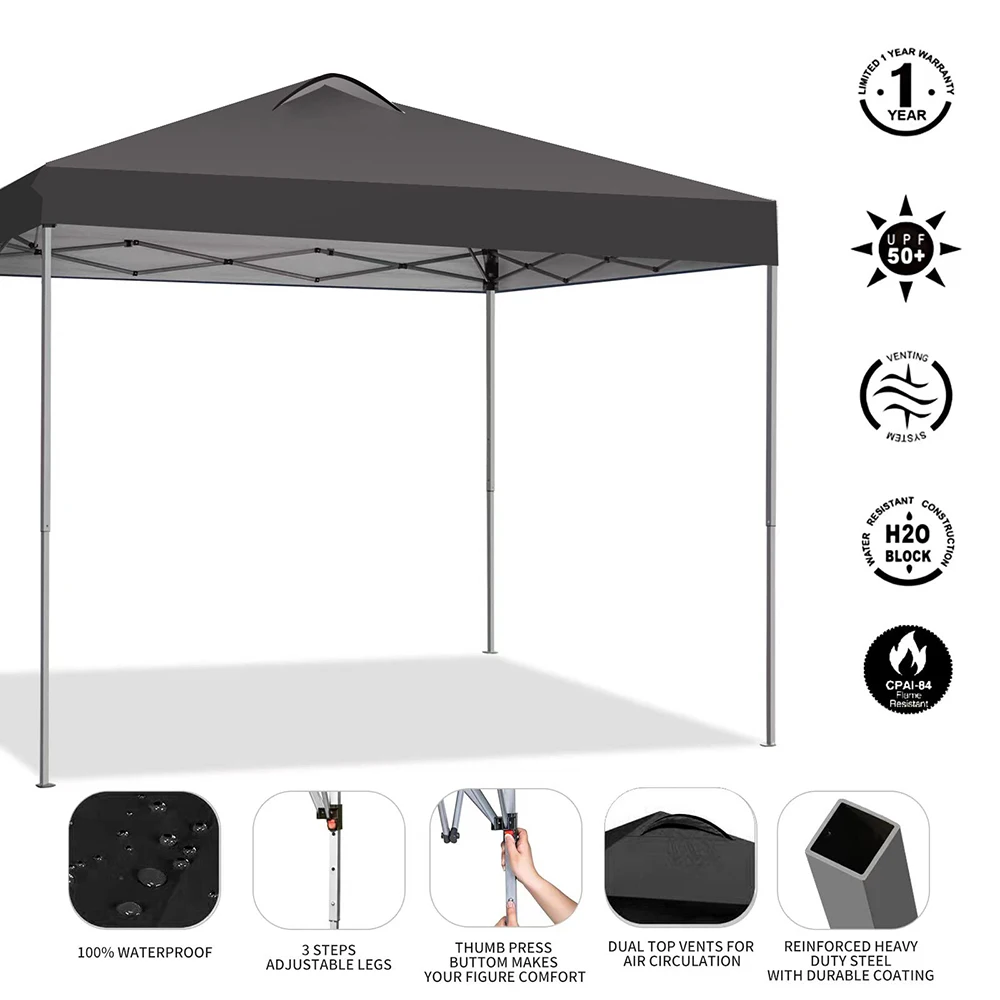 Outdoor Trade Show Canopy Tent,Patio Instant Sun Shelter,8' X 8 ...