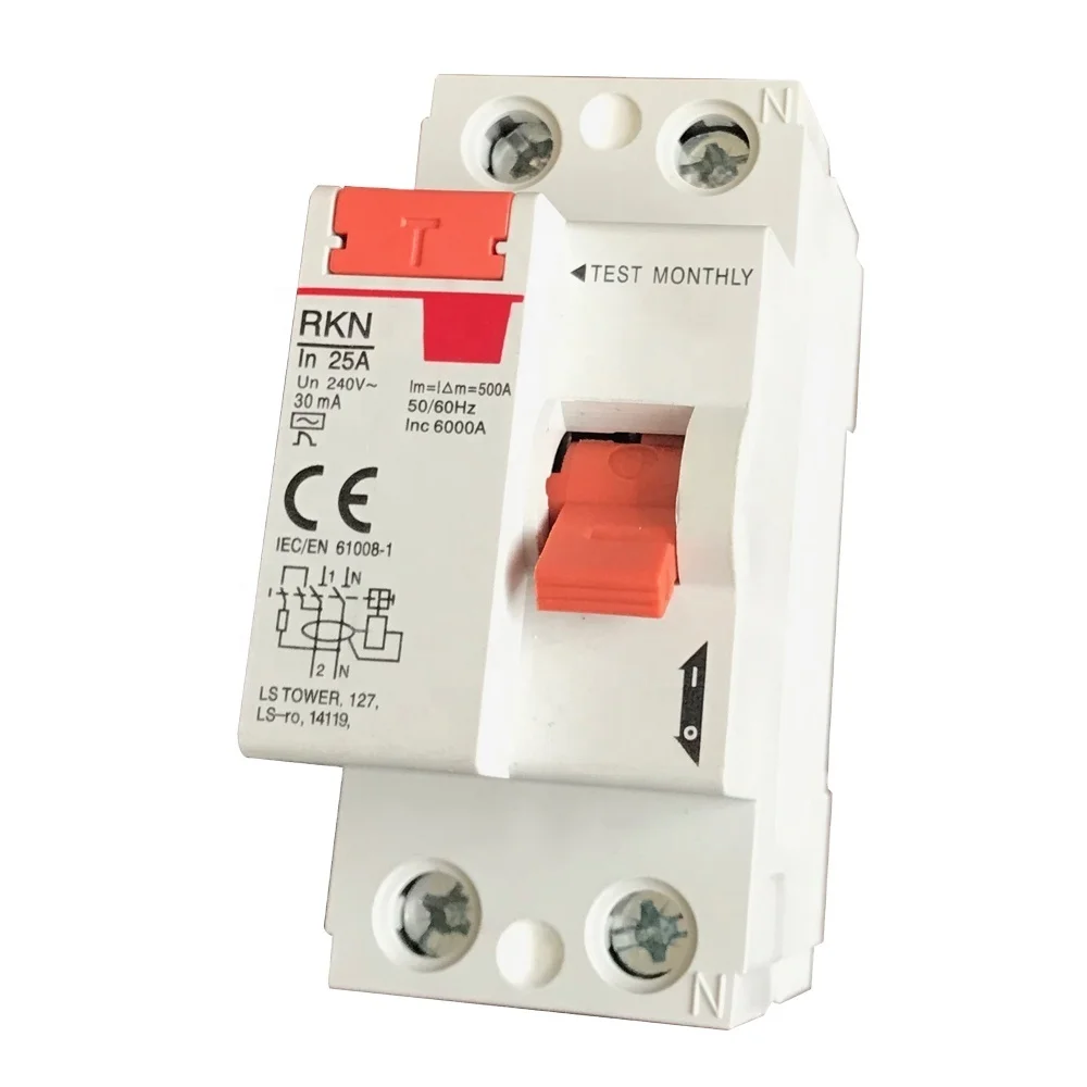 RKN rccb/rcd/elcb 2p 25A 240V earth leakage circuit breaker interruptor ...