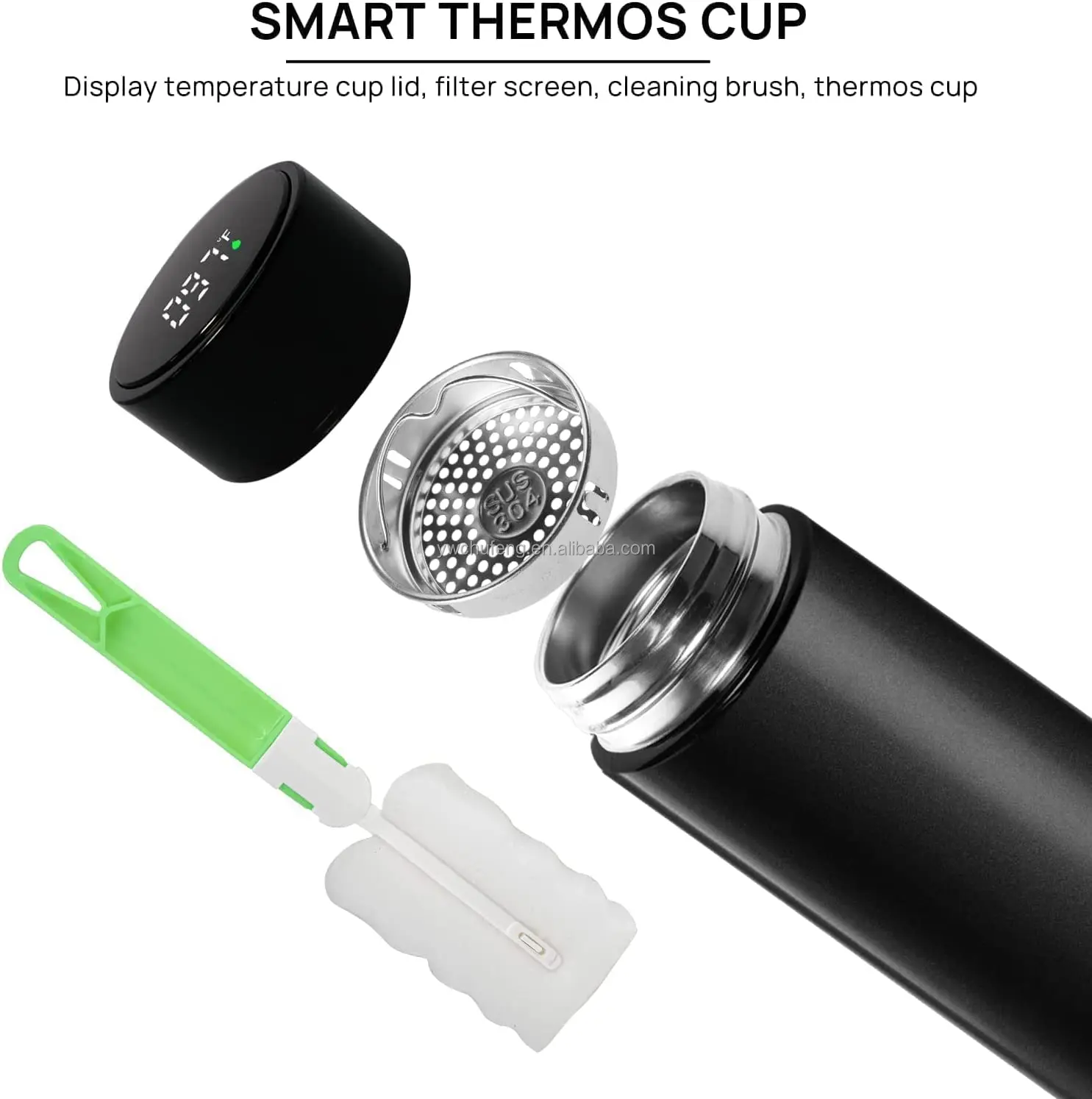 Termo Smart Led Temperature Display Metal Insulation Water Bottles ...