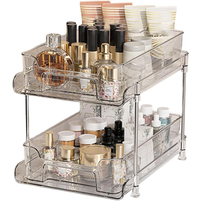 Multi-purpose Pull Out 2 Tier Clear Acrylic Plastic Under Sink ...