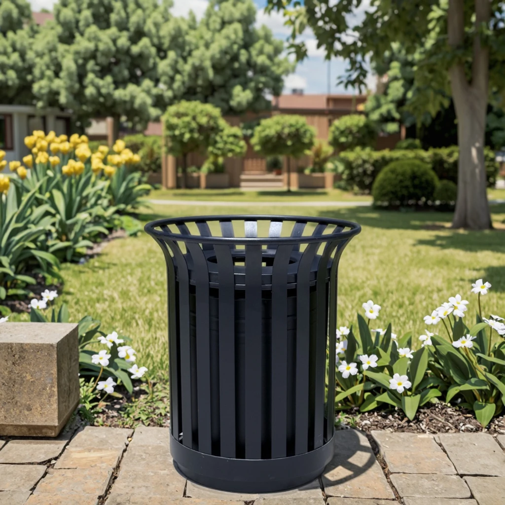 Customizable 50L Metal Standing Trash Can with Galvanized Sheet ...