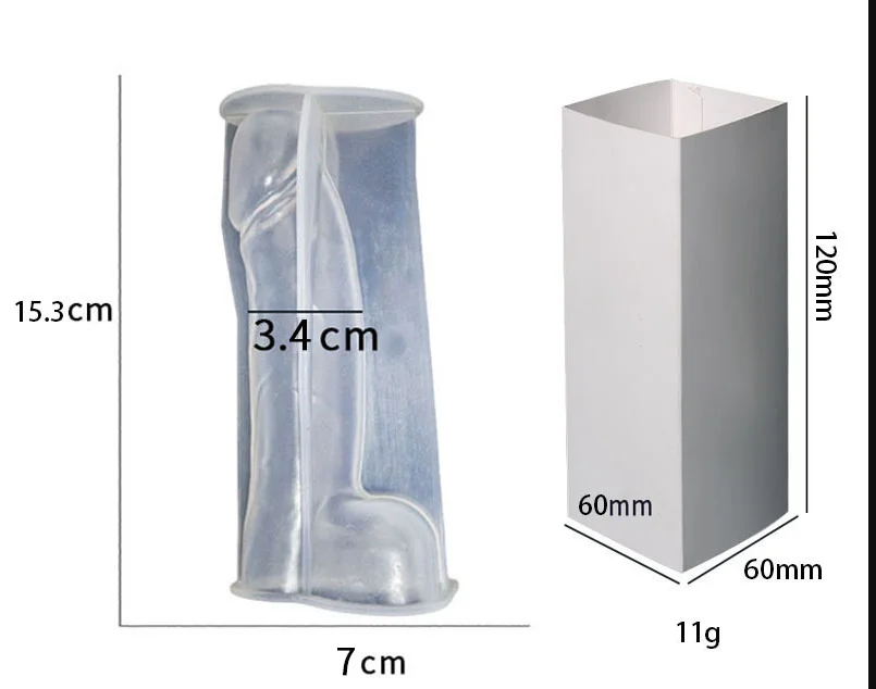 Funny Penis Phallus Dildo Candle Mold - 12-18.5CM Male Genital Shape