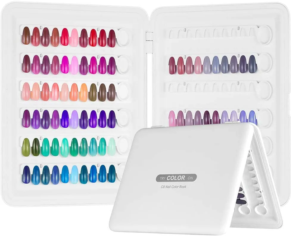 120 Color Portable C9 Nail Color Card Gel Polish Display Book Nail ...