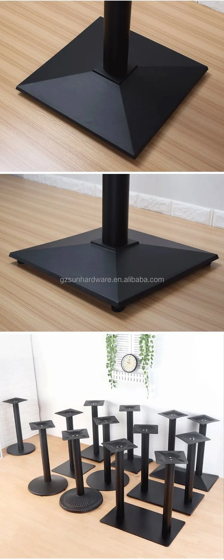 Wrought Iron Dining Table Base Square Large Round Table Base Black Leg ...