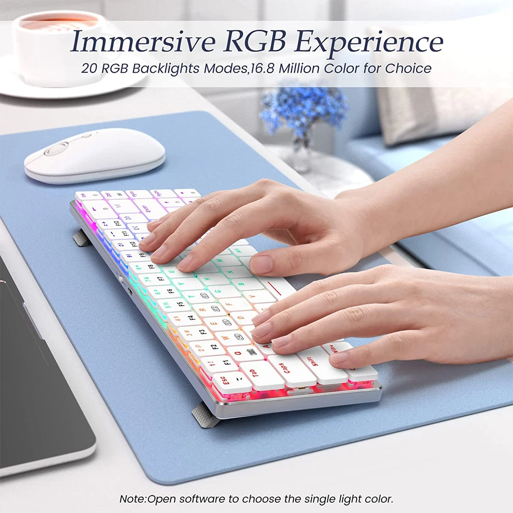 60% Rgb Wireless Mechanical Gaming Keyboard With Metal Base,2.4g/type-c ...