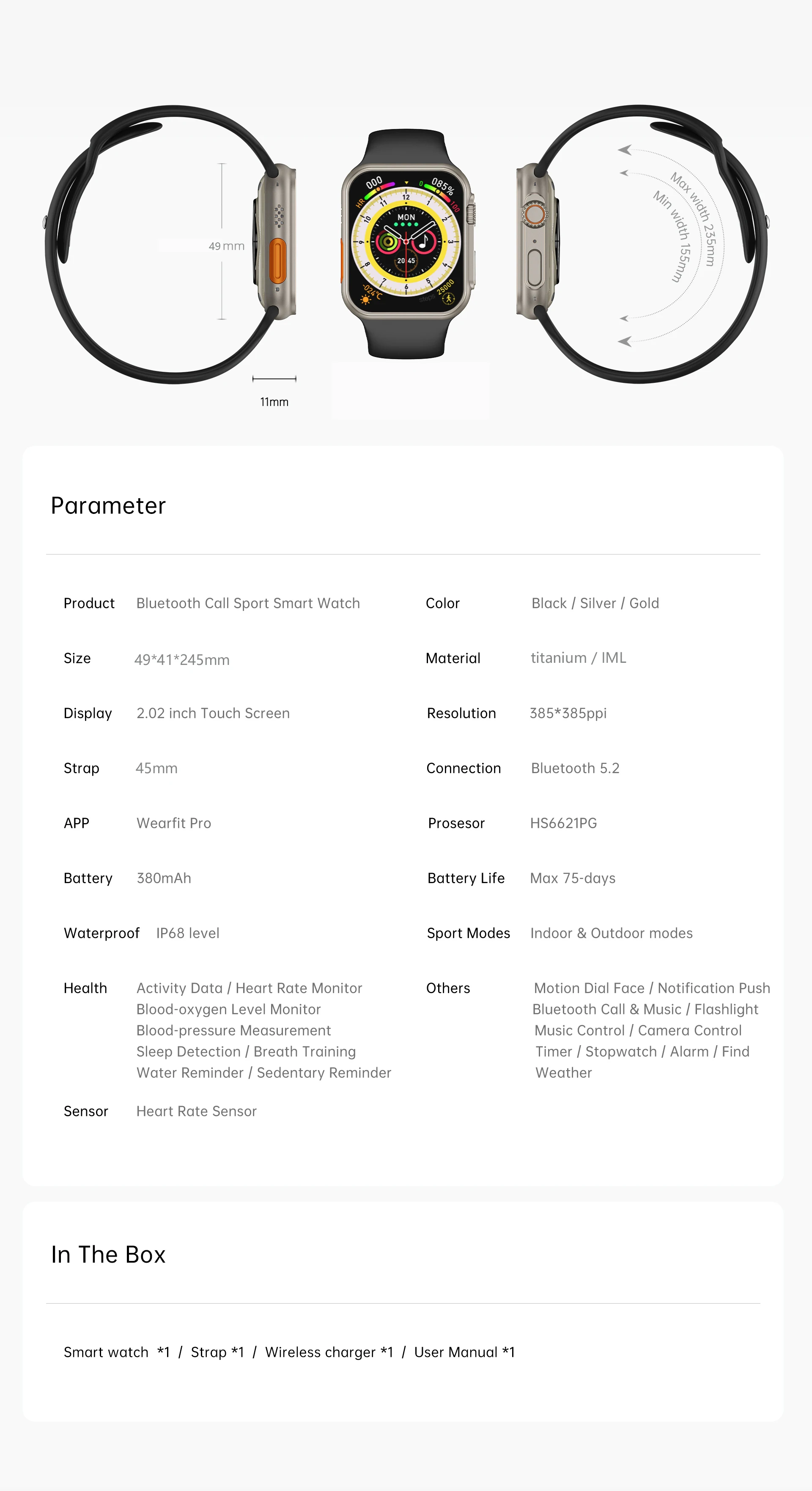 Latest Series 8 Wearfitpro App N8 Ultra Smart Watch Supports Nfc 2.1 ...