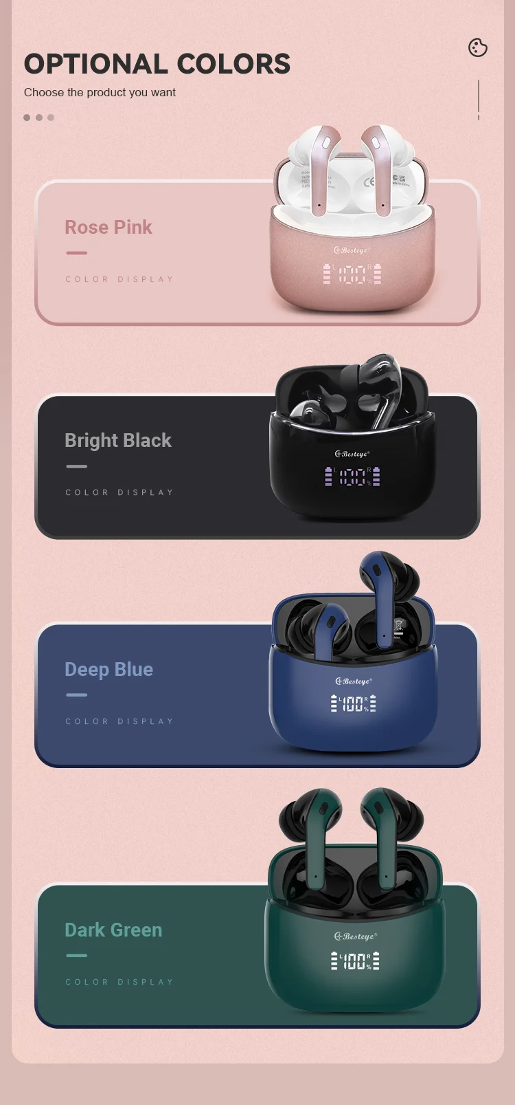 High Quality Tws Pro 5 Earbuds Wireless Charging Waterproof Headphones ...