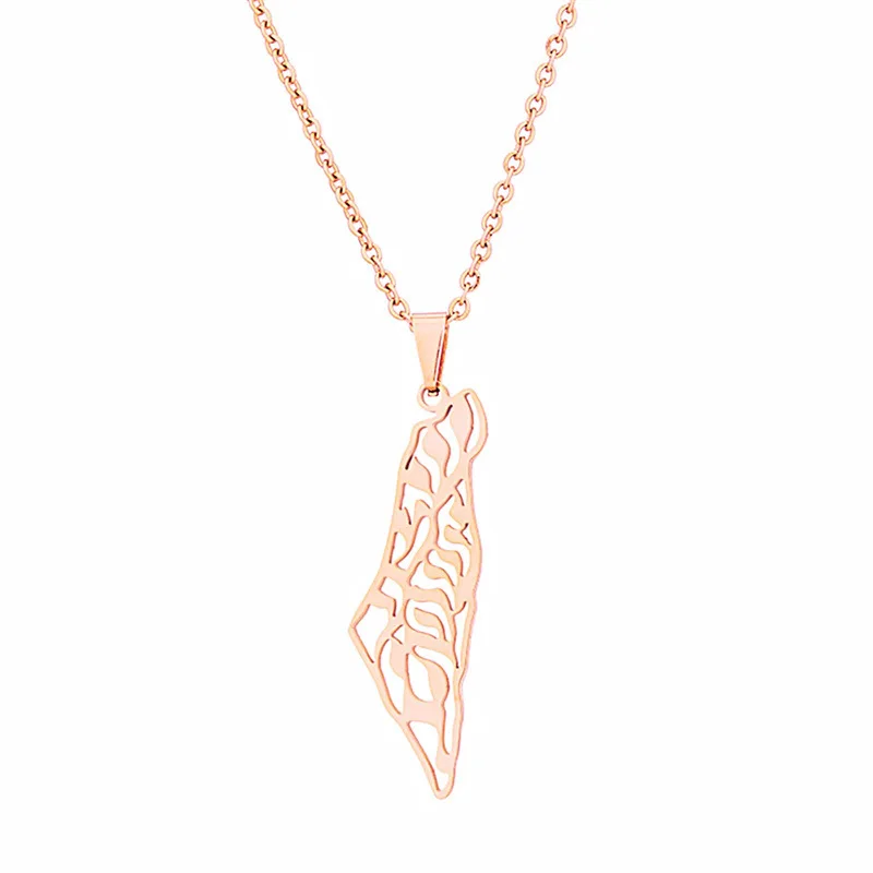 Wholesale Israel And Palestine Map Necklace Women Enamel Jewelry Men ...