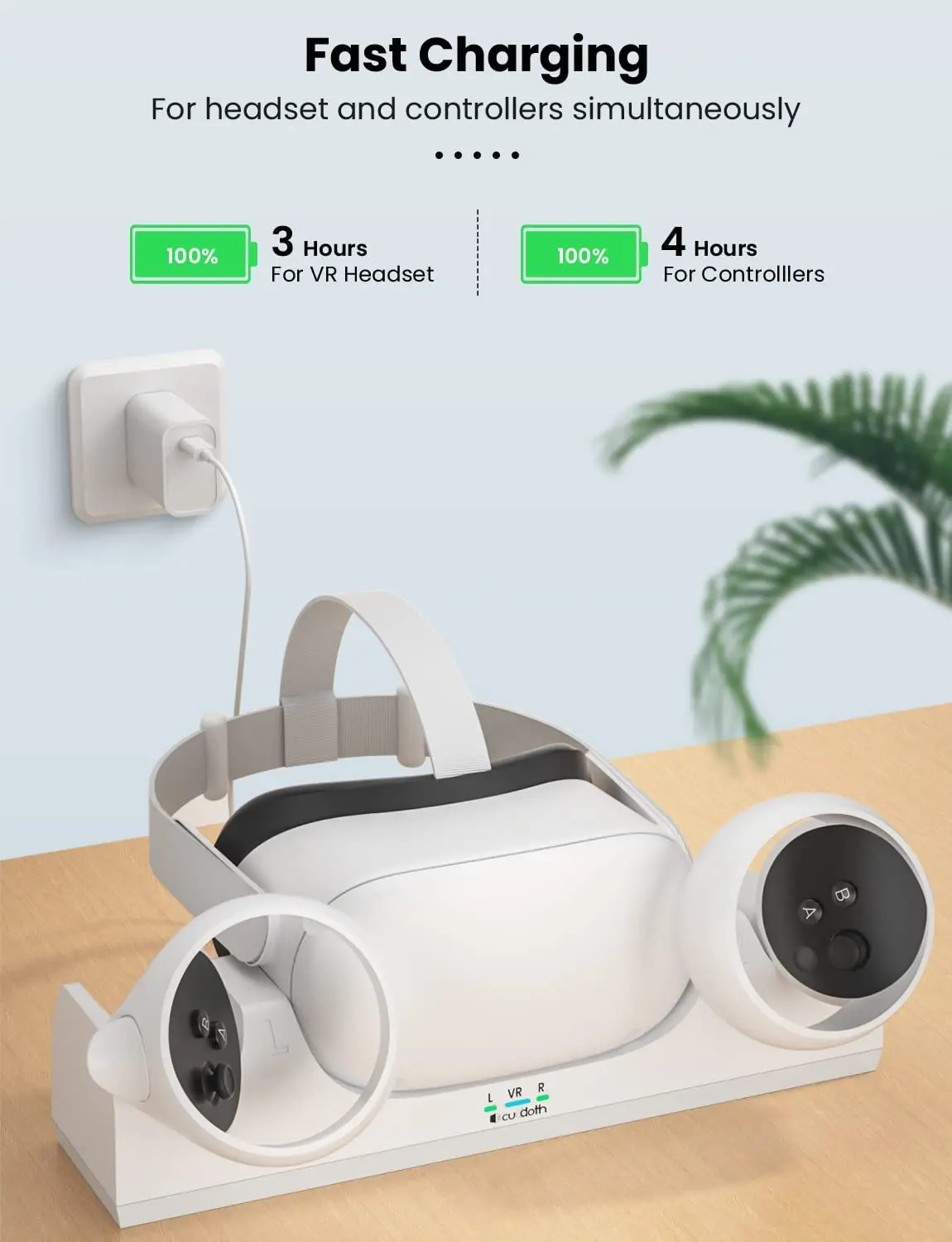 New Arrival Portable VR Charging Stand Dual Charging Station for Meta ...