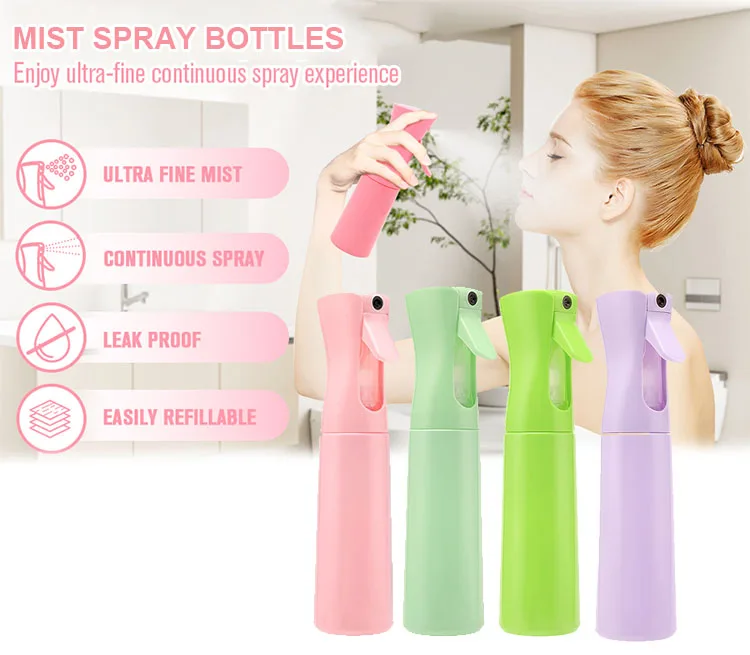 Ultra-fine Continuous Mist Spray Bottle - 300ml Refillable