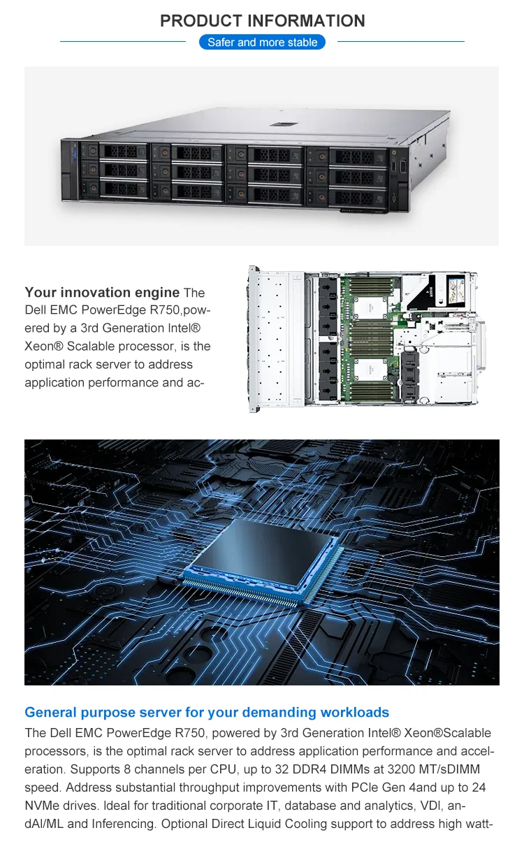Original New Dell Emc Poweredge R750 Enterprise Level 2u Rack Server ...