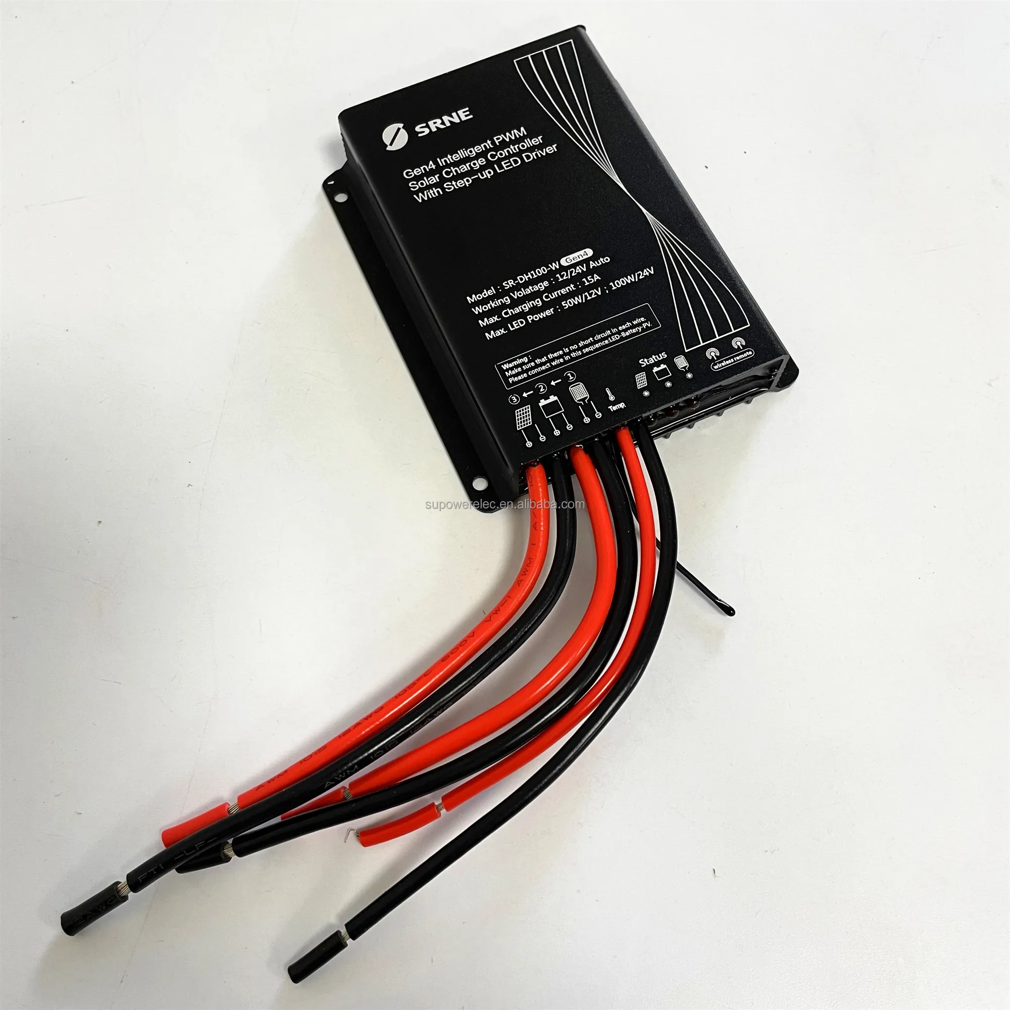 SRNE IP67 Waterproof Solar Charge Controller - 12V 24V 15A