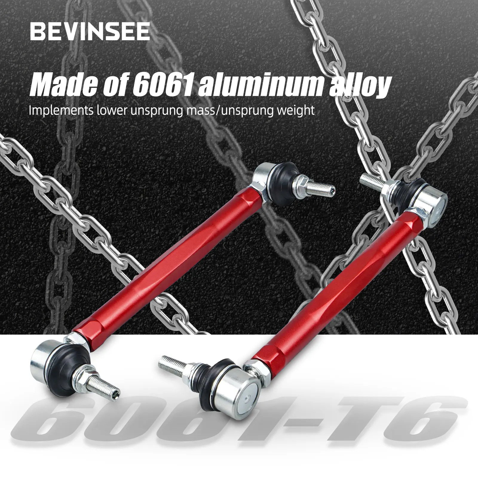 Bevinsee Aluminum Billet Adjustable Front Sway Bar End Link Kit For Bmw ...