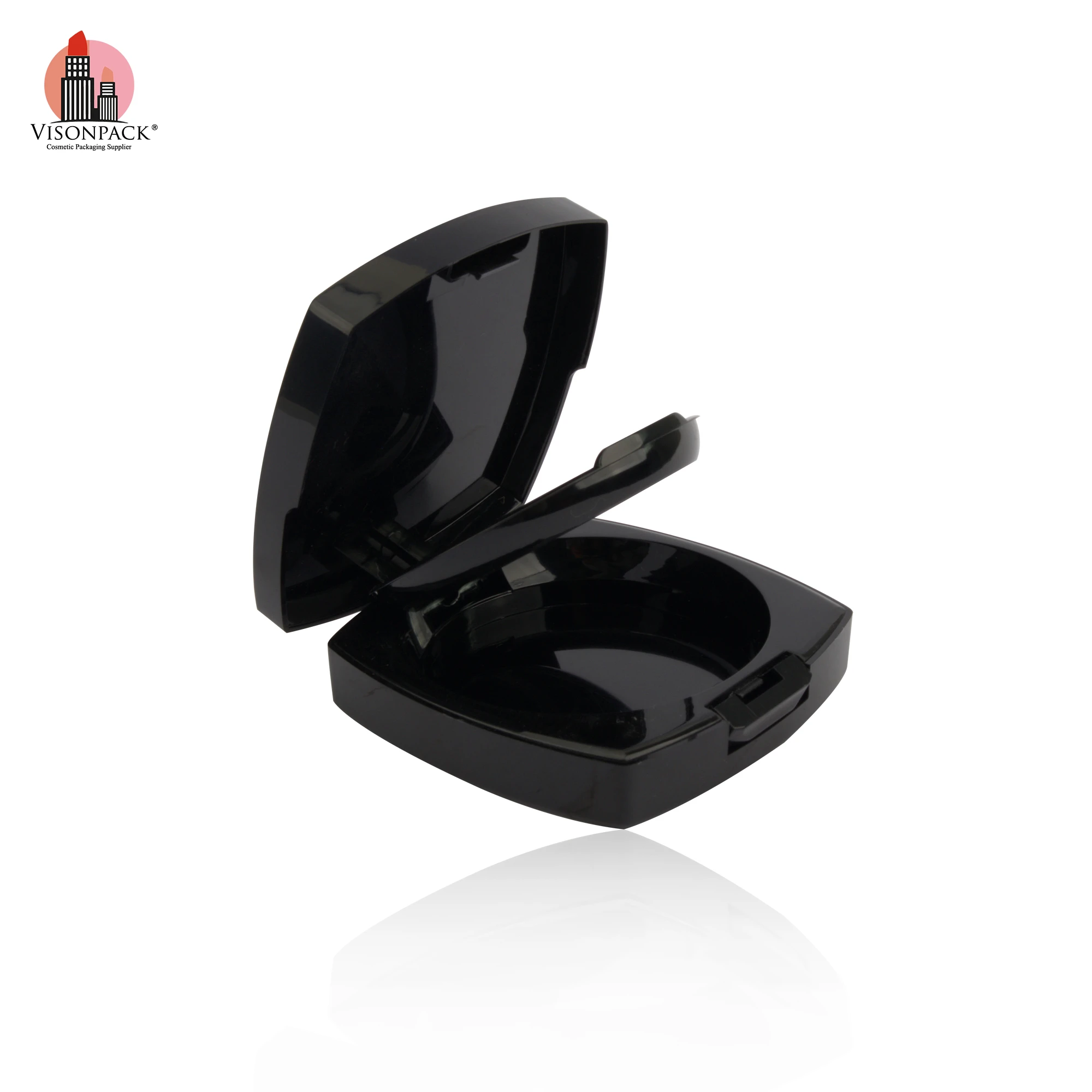 Custom OEM 2 Layers Square Empty Compact Pressed Powder Case With ...