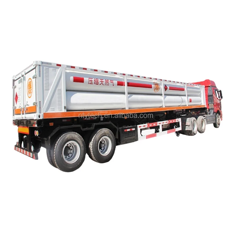 H2 Gas Hydrogen Storage Jumbo Tube Skid Container Semi-trailer