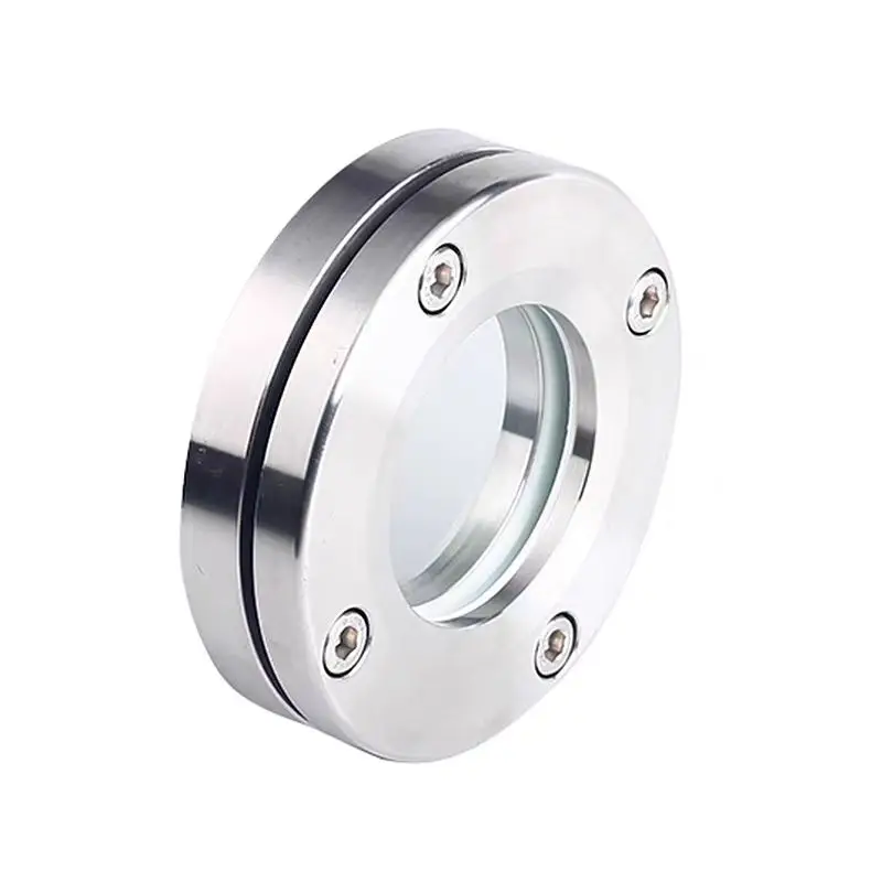 304 Stainless Steel Dn80 Sanitary Flat Welded Glass Observation Mirror ...